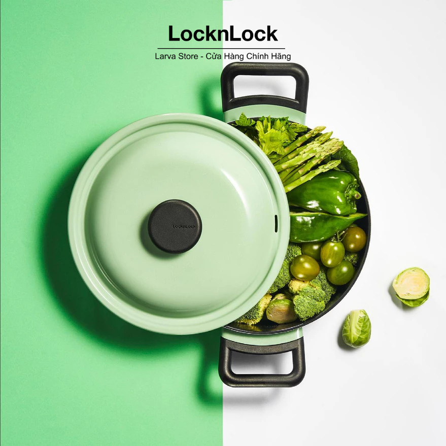 Nồi Decor LocknLock Lòng Phủ Chống Dính Ceramic LDE1244IH 24cm Màu Mint ...