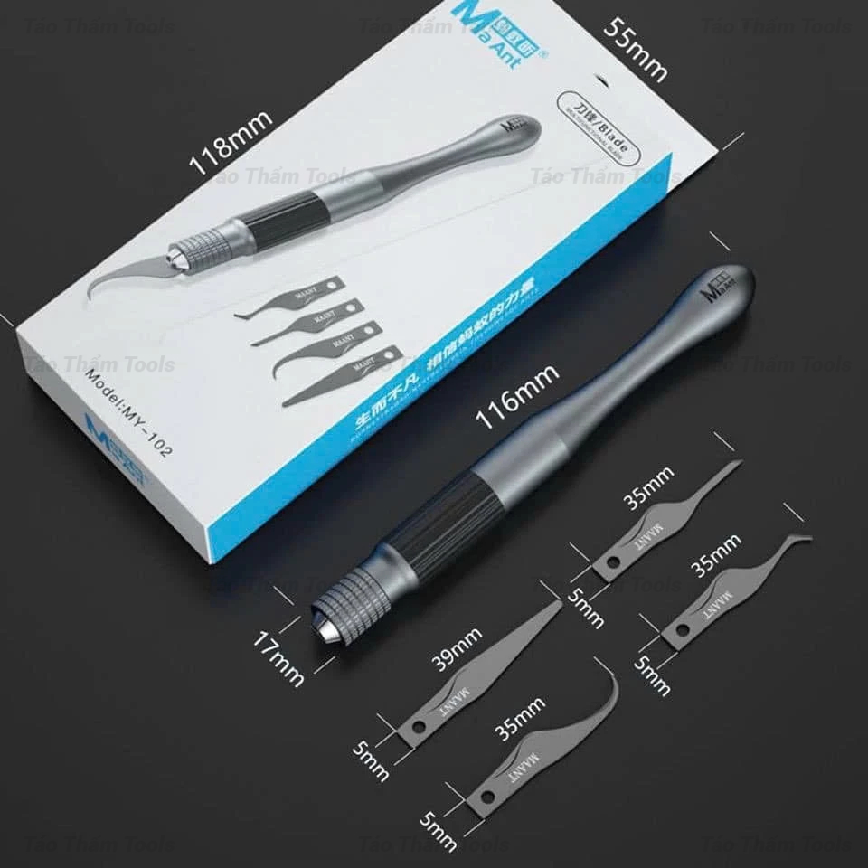 Bộ Dao Đục, Tách, Cạo Keo ic 4 Lưỡi Đa Năng Siêu Bền MaAnt MY-102 ...