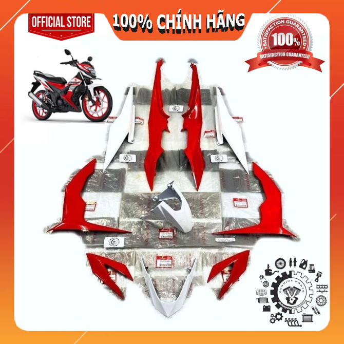 [MÓN LẺ] Dàn áo Sonic 150 Trắng Đỏ Red Racing Hati chính hãng, Bộ áo ...