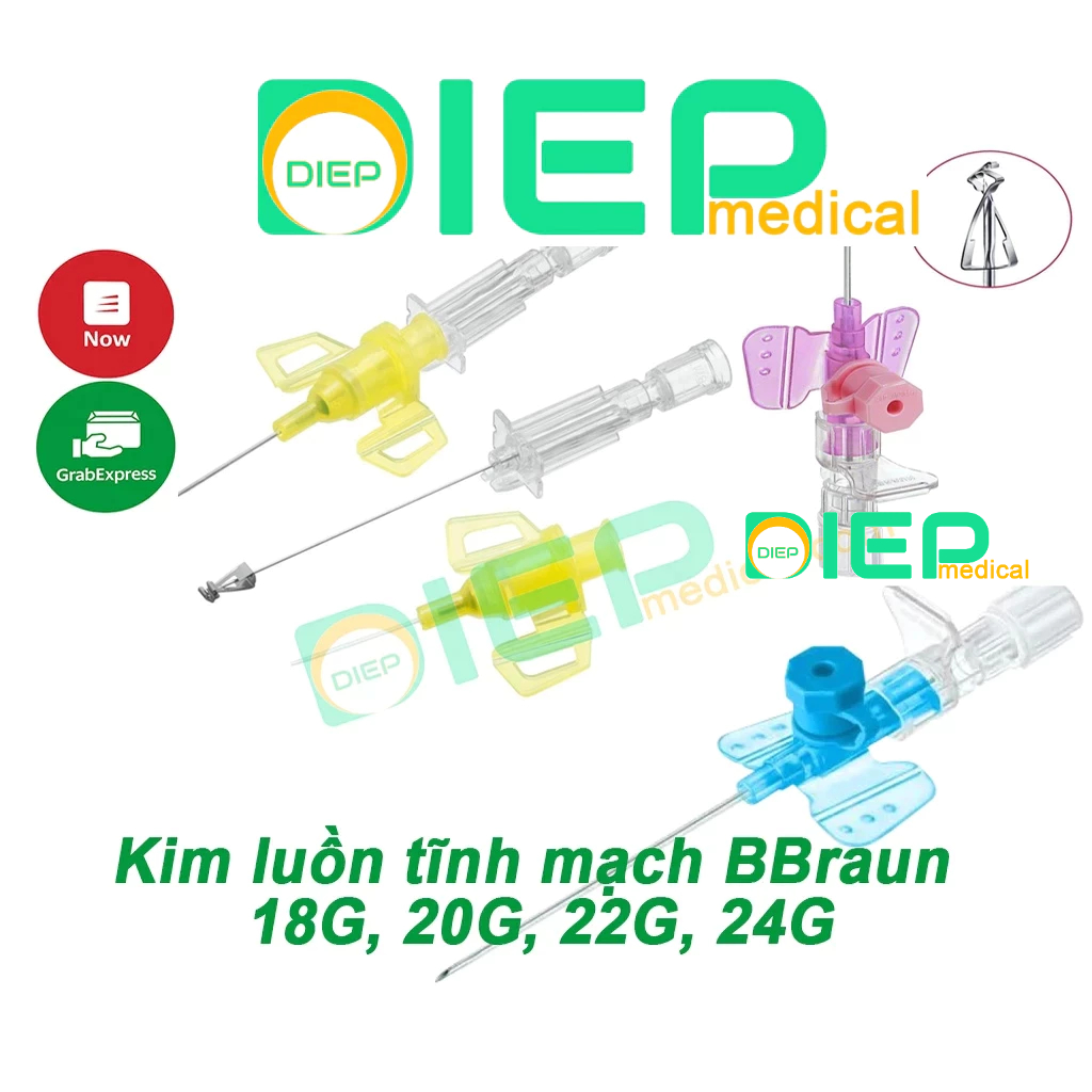 KIM LUỒN TĨNH MẠCH BBRAUN (HỘP 50 CÂY) - INTROCAN SAFETY WINGED-FEP 24G ...