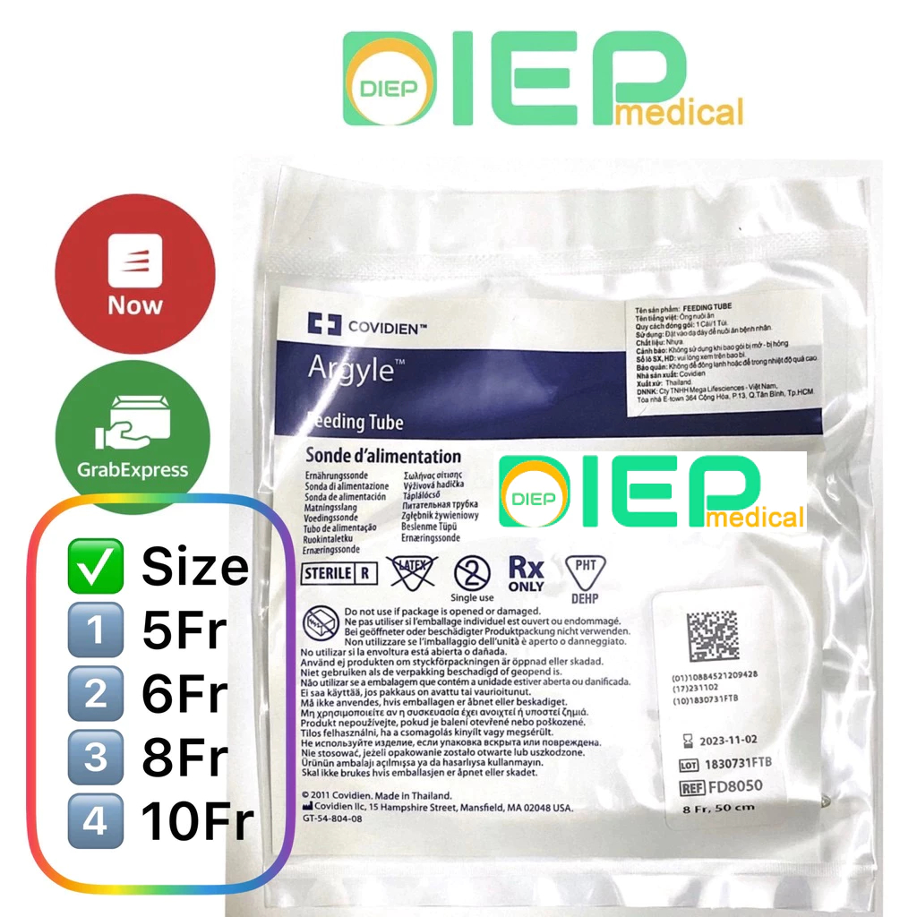 ARGYLE FEEDING TUBE SIZE 5Fr/6Fr/8Fr/10Fr - Dây nuôi ăn mũi - dạ dày ...