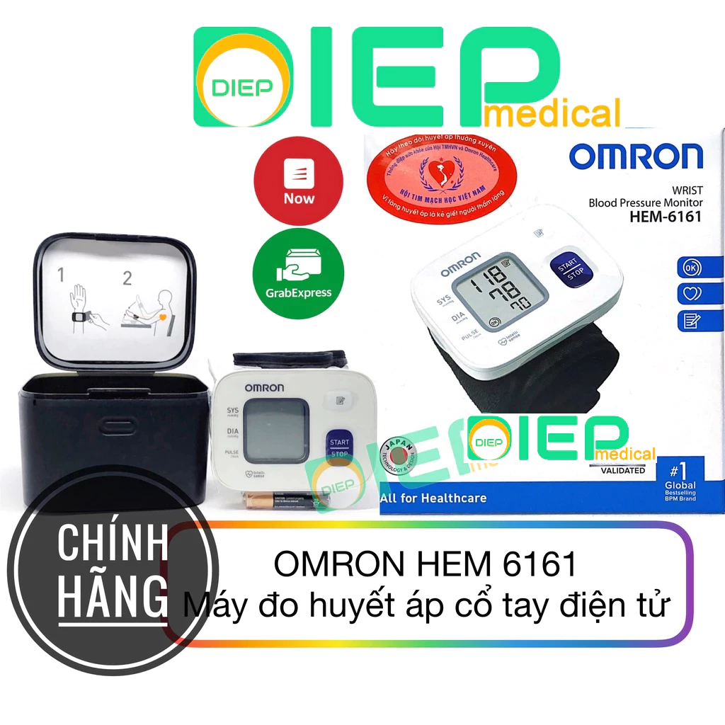 OMRON HEM-6161 - Máy đo huyết áp cổ tay tự động Omron HEM 6161, cảnh ...