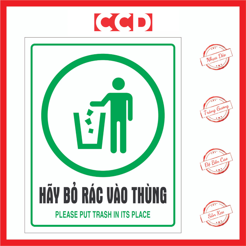 Bảng Nhắc Nhở Hãy Bỏ Rác Vào Thùng - Please Put Trash In Its Place ...