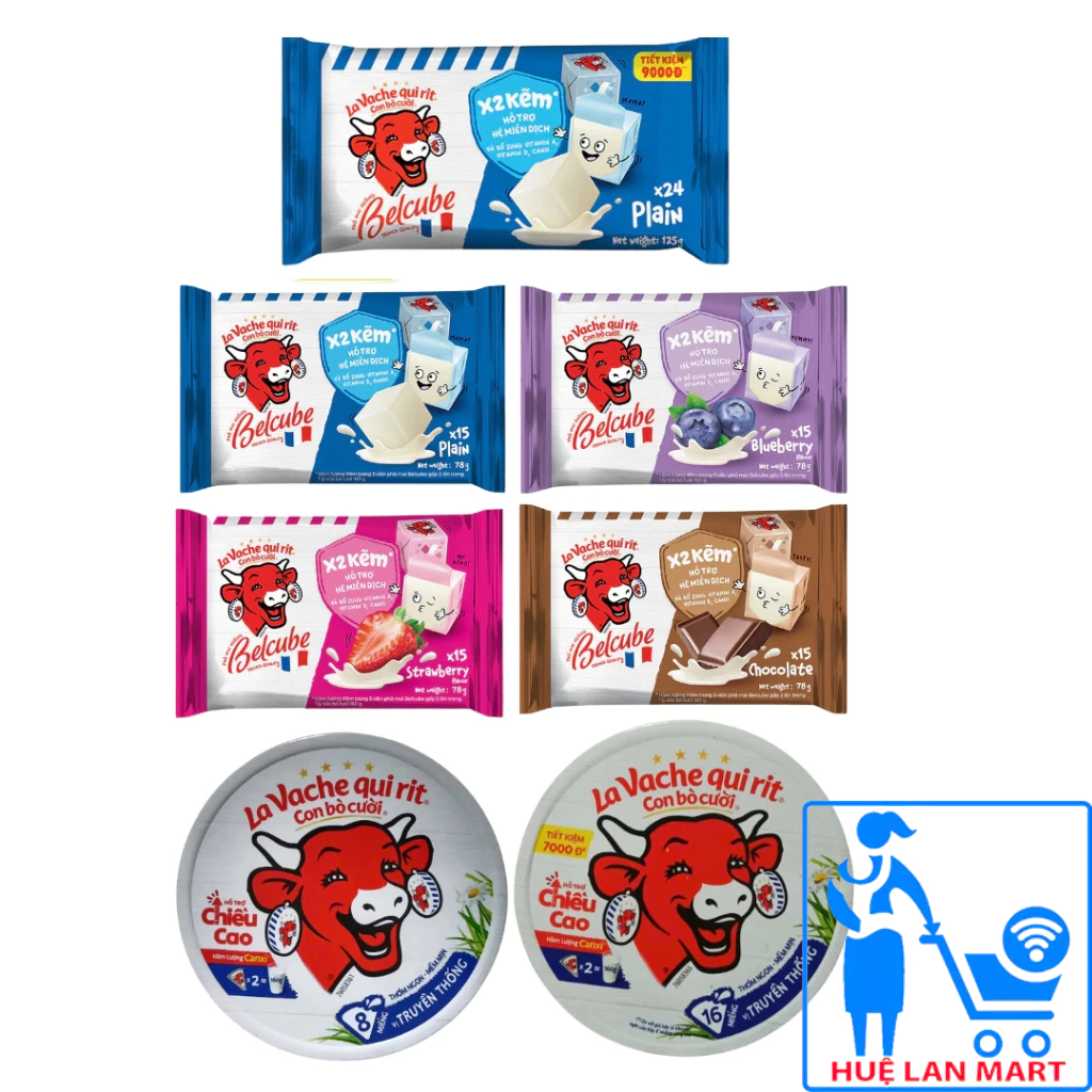 Phô mai Con bò cười LaVache qui rit hộp 8 miếng/16 miếng - Belcube gói ...