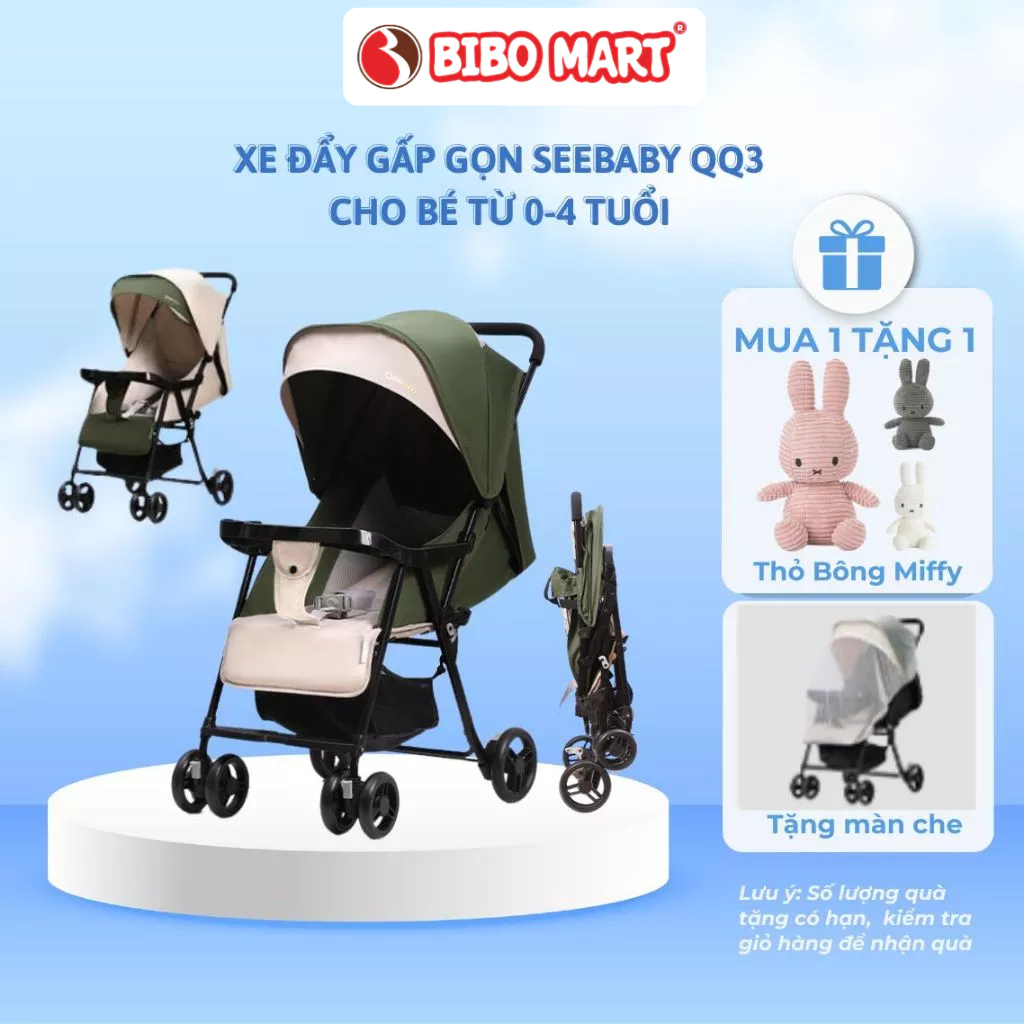 Xe Đẩy Gấp Gọn Cho Bé Seebaby QQ3 3 Tư Thế Nằm, Ngả, Ngồi, Có Khoá Bánh ...