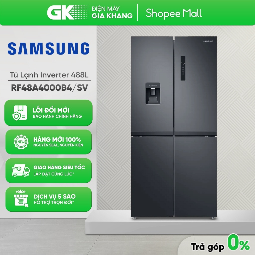 [FREESHIP HCM] RF48A4010B4/SV - Tủ Lạnh Samsung Multidoor Inverter 488 ...
