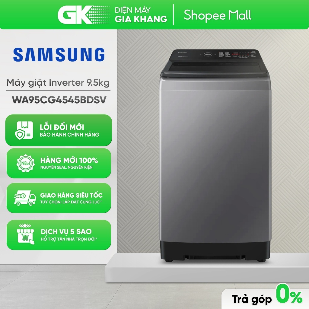 WA95CG4545BDSV - Máy Giặt Lồng Đứng SAMSUNG Inverter 9.5 Kg WA95CG4545BD [Toàn Quốc] | Shopee ...