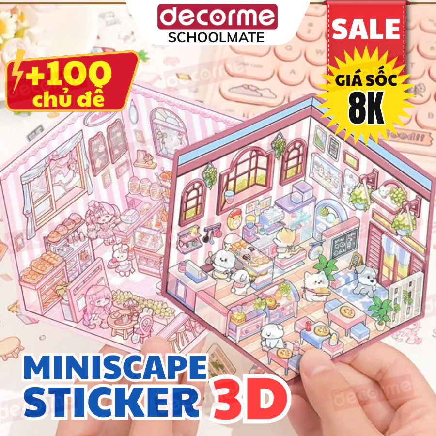 Sticker lưu trữ không gian 3D DecorMe MiniScape sticker 3D nhãn dán ...