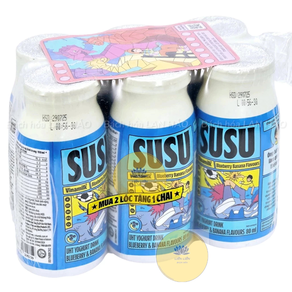 Sữa Chua Uống SuSu Lốc 6 chai mix vị (Chai 80ml) | Shopee Việt Nam