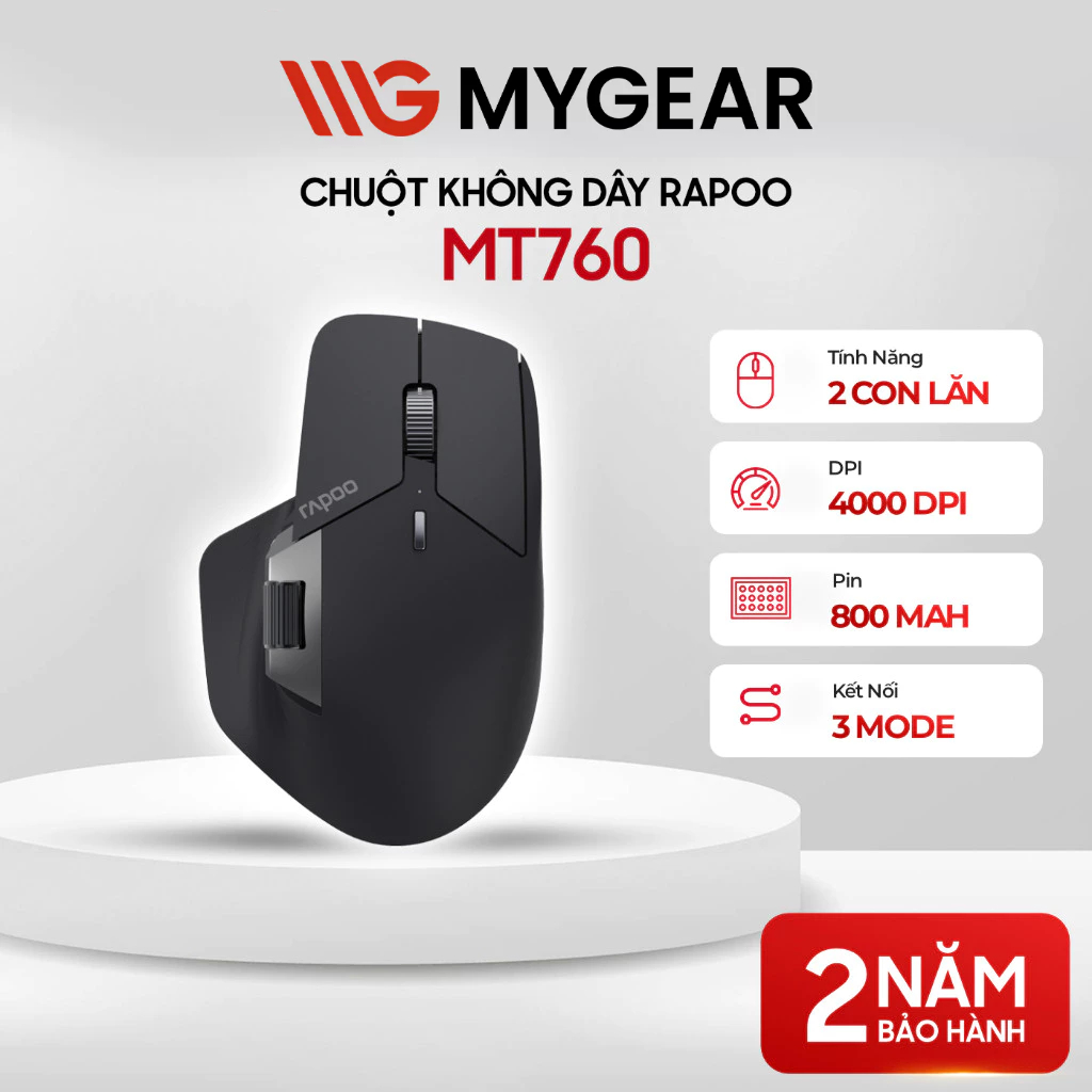 Chuột không dây Rapoo MT760 / MT760M Mini / MT560 Đen Chính hãng - Bảo ...