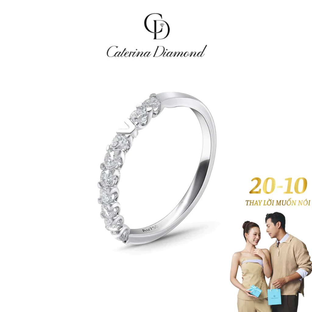 [NEW]Nhẫn nữ kim cương Moissanite Caterina Diamond Voyage of Hearts DR063 - Kiểm định GRA ...