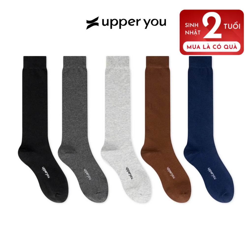 Tất Vớ Nam Trơn Cổ Cao 30Cm UPPER YOU Cotton Tự Nhiên Êm Ái Dày Dặn ...