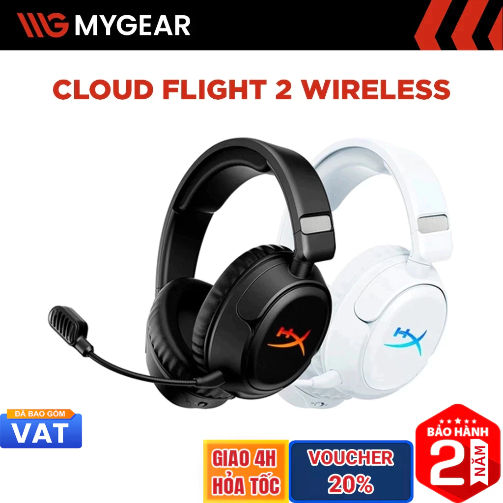 Tai nghe Gaming Over-Ear HyperX Cloud Flight 2 Wireless RGB | Shopee ...