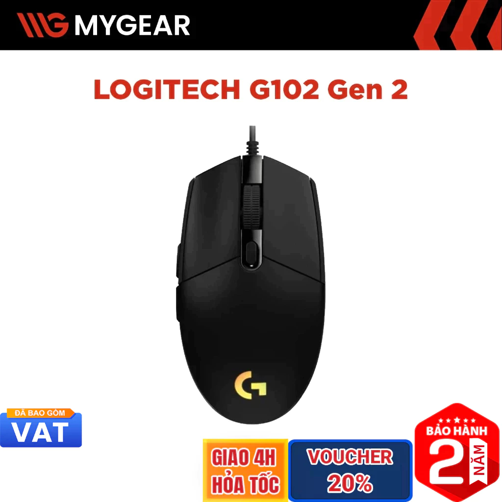 Chuột có dây Logitech G102 Gen 2 LIGHTSYNC ĐEN | Shopee Việt Nam