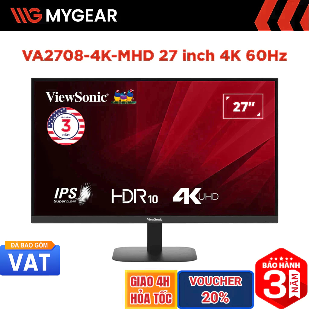 Màn hình ViewSonic VA2708-4K-MHD 27 inch 4K 60Hz 4ms IPS | Shopee Việt Nam