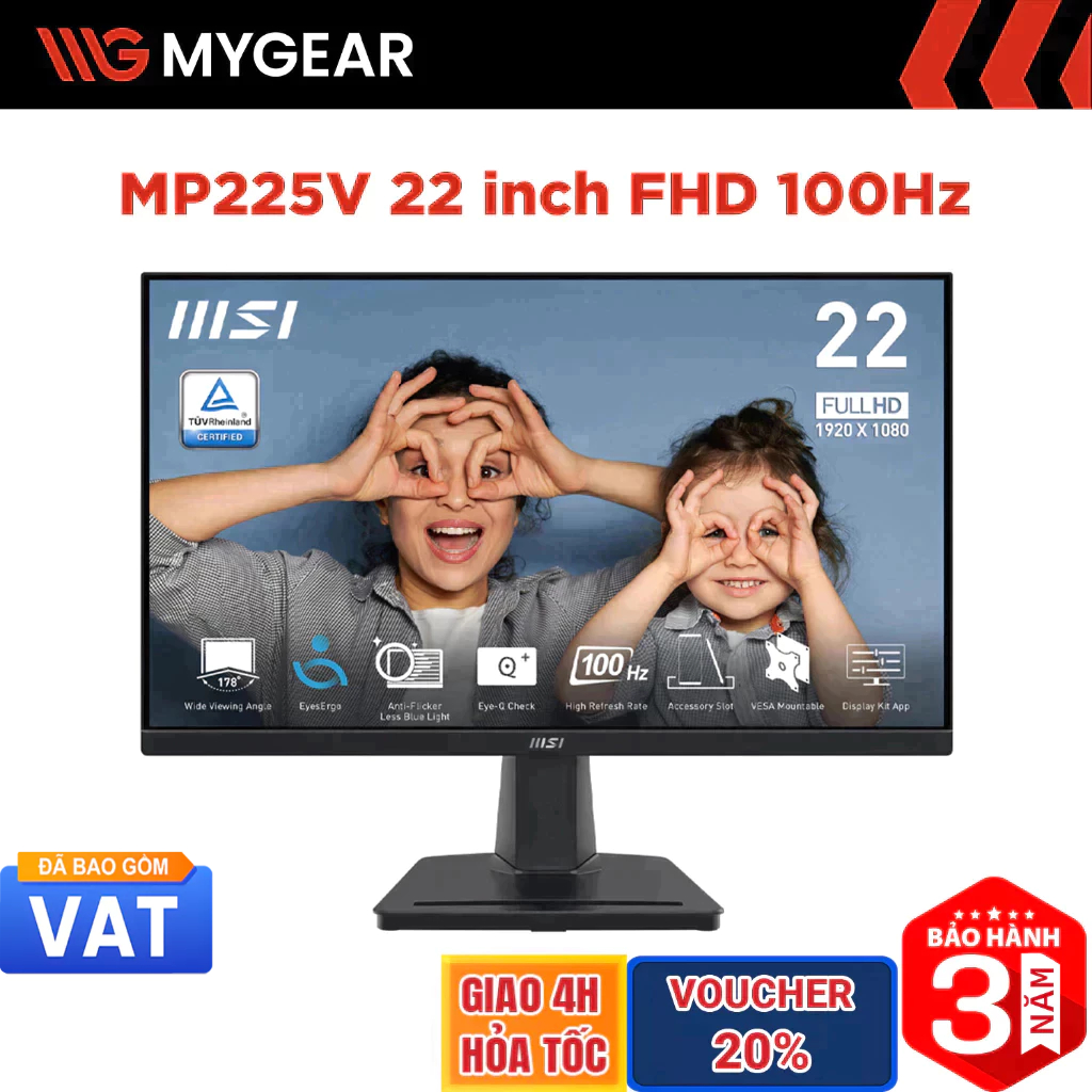 Màn hình MSI PRO MP225V 22 inch FHD 100Hz 1ms VA | Shopee Việt Nam