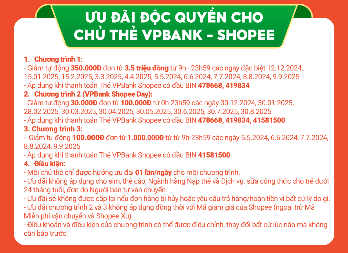 Thẻ tín dụng VPBank Shopee