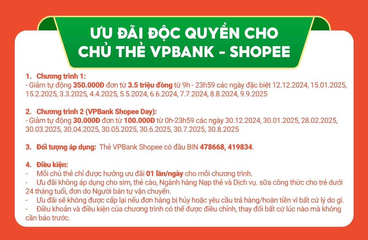 Thẻ tín dụng VPBank Shopee