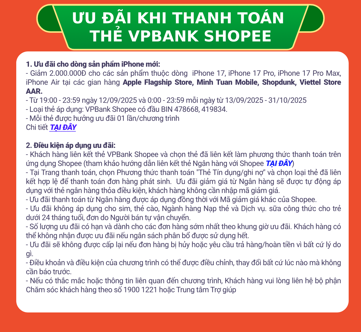 Thẻ tín dụng VPBank Shopee