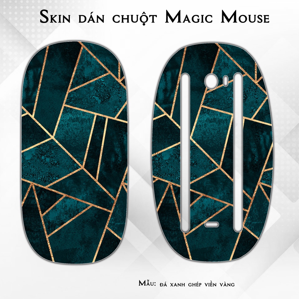 Skin dán chuột Magic Mouse 1 / 2 mẫu đá xanh ghép viền vàng | Film 3M ...