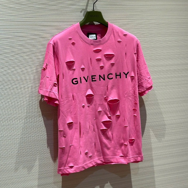 Áo phông Tshirt Givenchy Hồng rách lỗ 2 lớp LA TANYA | Shopee Việt Nam