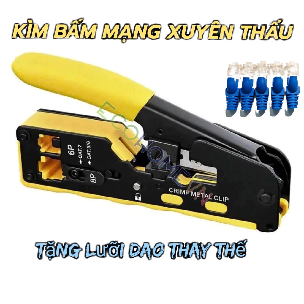 Kìm Bấm Mạng, Kìm Bấm Dây Mạng Xuyên Thấu Cat5/Cat6/Cat5a/Cat7 Rj45 ...