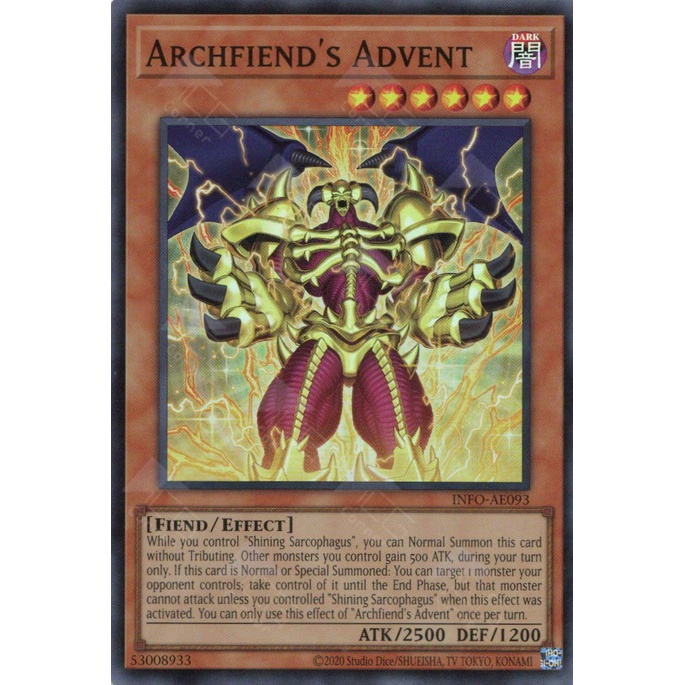 Thẻ bài Yugioh! -Archfiend's Advent -INFO-AE093 | Shopee Việt Nam