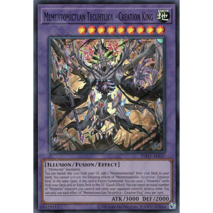 Thẻ bài Yugioh! -Mementomictlan Tecuhtlica - Creation King - INFO-AE037 | Shopee Việt Nam