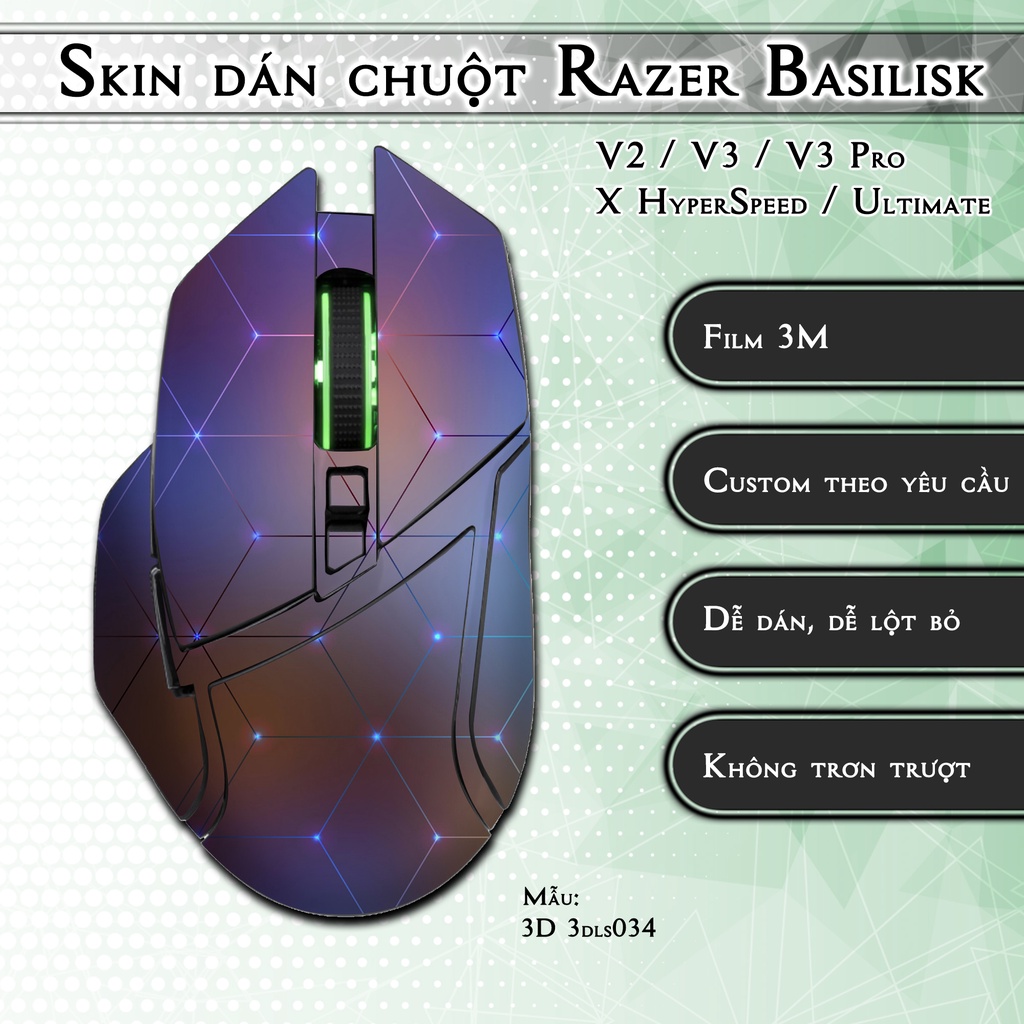 Skin dán chuột Razer Basilisk mẫu 3D 3dls034 | Miếng dán 3M chống trơn ...