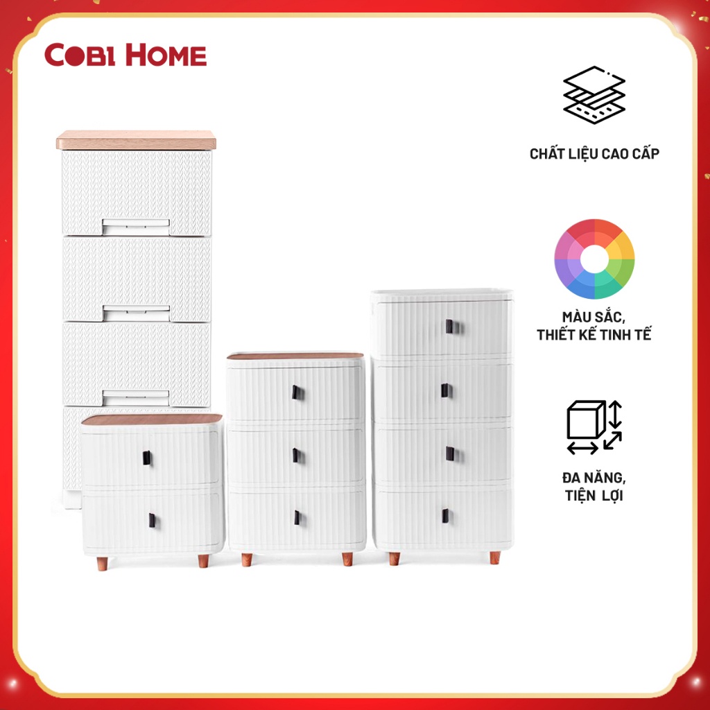 Tủ ngăn kéo nhựa 4 tầng - Cobi home | Shopee Việt Nam