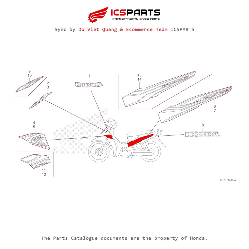 Tem - Decal(Afs110Md/Ms) (F50-A) HONDA Blade 110 (10/2020+) Parts ...