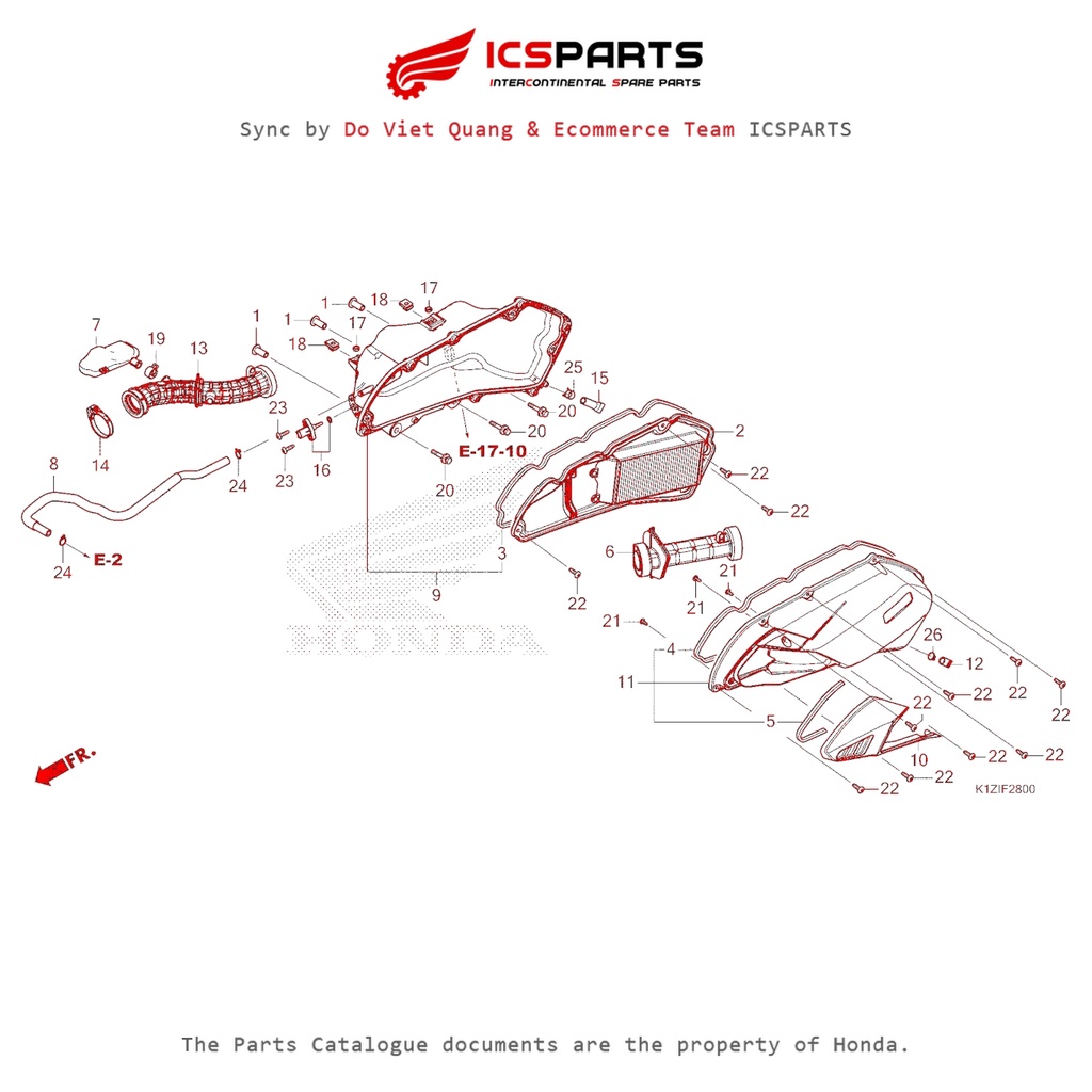 0 (F-28 - AIR CLEANER - PCX 160 K1Z (2021+)-A) HONDA Pcx 160 K1Z (2021 ...