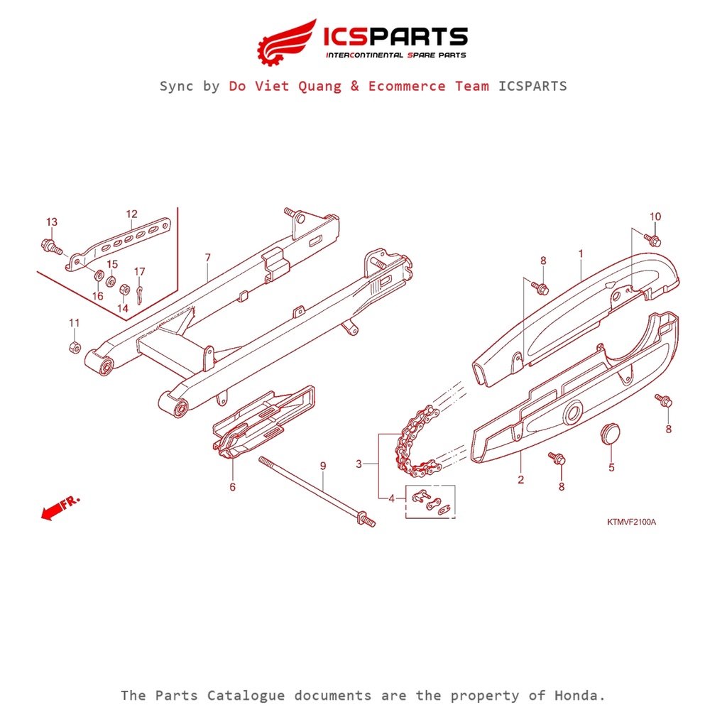 Cụm Càng Sau (Gắp Sau) - Càng Sau (F-21-C) HONDA Future Neo Ktmj Parts ...