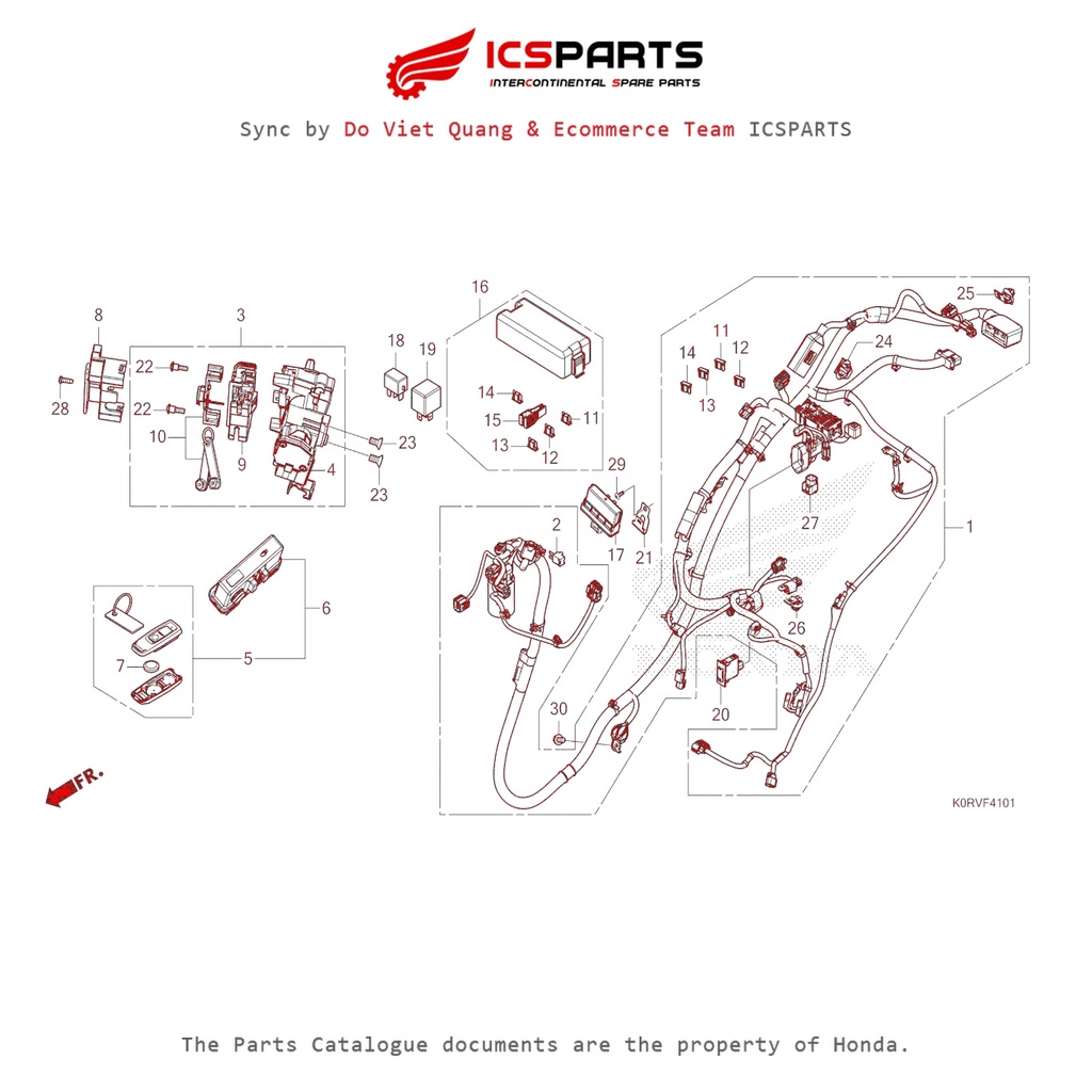 Cụm Dây Điện (Sh125Dr,Adr/Sh160Dr,Adr) (F-41-1-A) HONDA Sh 125 / Sh 160 ...