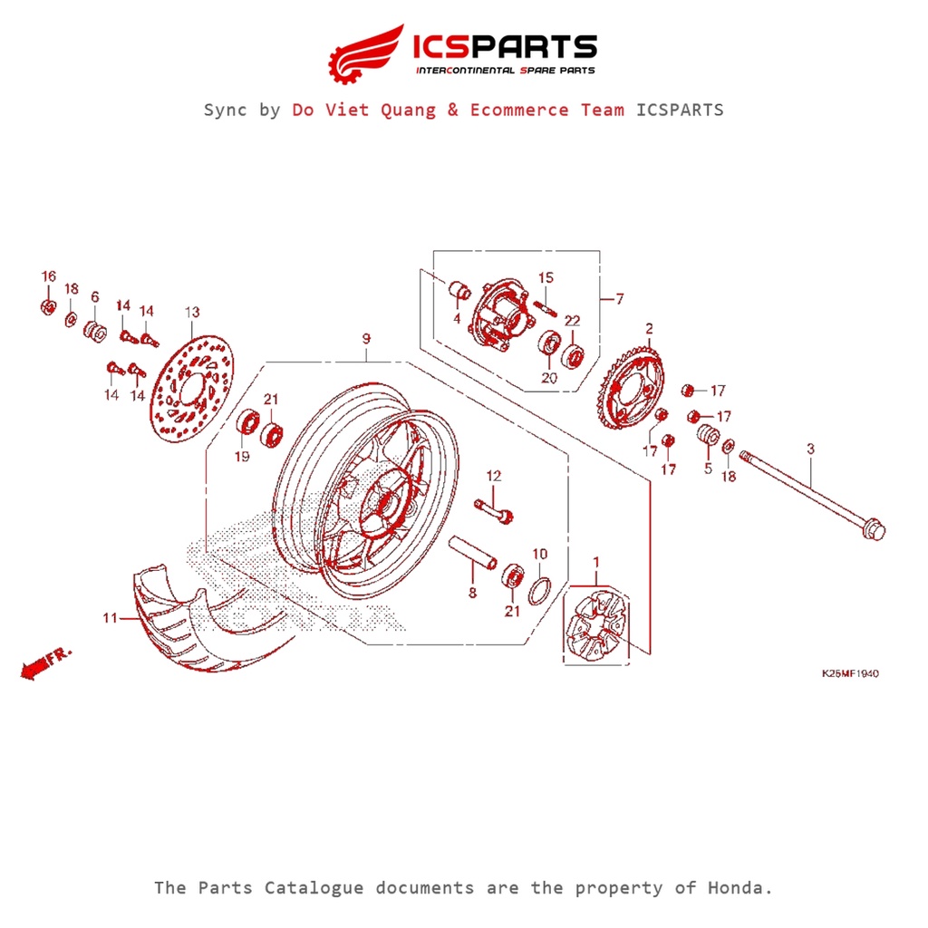 Banh Xe Sau (F-19-40-B) HONDA Msx 125 Sf Parts Catalogue | Shopee Việt Nam