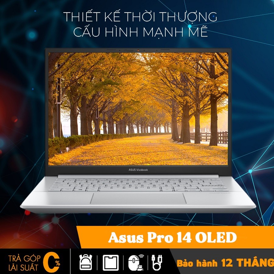 Asus Pro 14 OLED AMD Ryzen 7-5800H, 16 GB, SSD 512GB, AMD Radeon Graphics, 14 inch 2.8K, New 100 ...