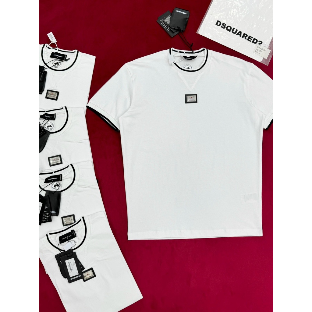 [ QC VIP ] Áo phông T-shirt DSQ2 logo chữ nhòe lưng kẻ viền LA on web ...