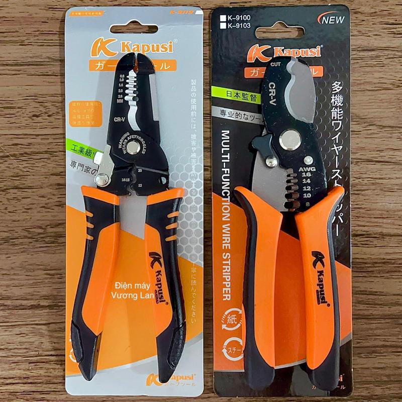 Kìm, kéo cắt dây đa năng Kapusi Japan, thép CR-V cao cấp, dùng để Cắt, tuốt, tách dây điện, ép ...