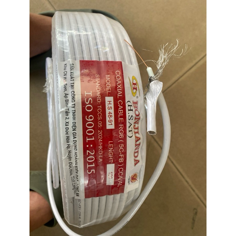 cáp đồng trục rg6 5c 75ohm 2 đầu bấm sẵng Honjianda dùng cho nhiều mục ...