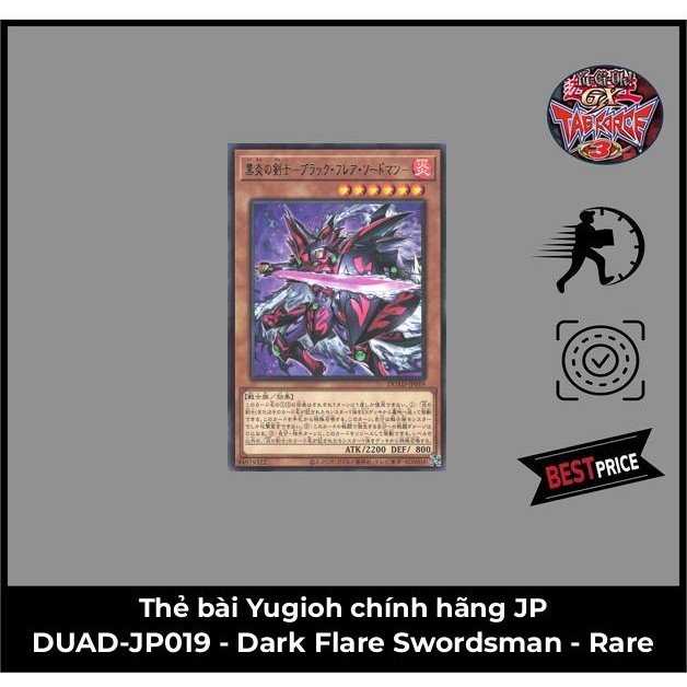 Thẻ bài Yugioh chính hãng JP: DUAD-JP019 - Dark Flare Swordsman - Rare | Shopee Việt Nam