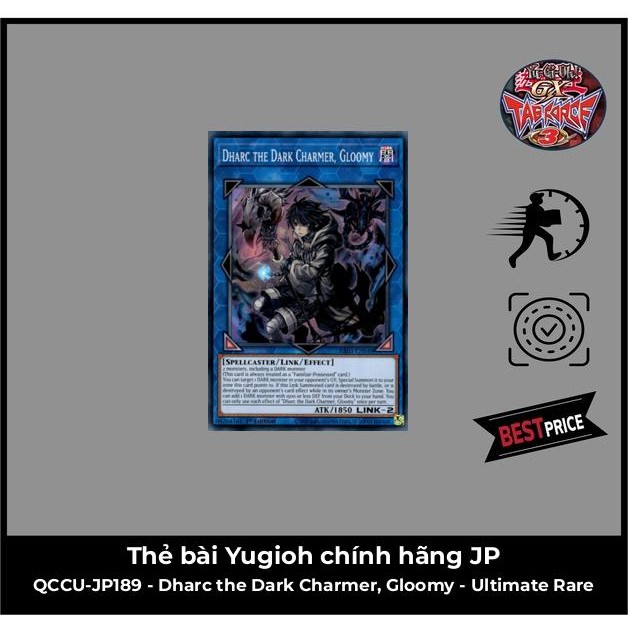 Thẻ bài Yugioh chính hãng JP: QCCU-JP189 - Dharc the Dark Charmer, Gloomy - Ultimate Rare ...