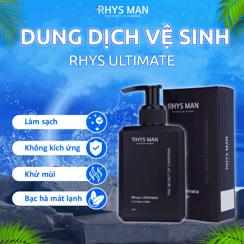 Dung dịch vệ sinh nam giới hương bạc hà RHYS MAN Rhys Ultimate 120ml ...