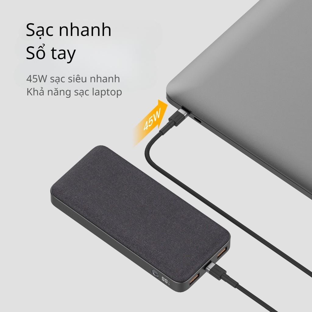 Orsen Pin Sạc Dự Phòng E45 20000mah QC4.0 PD 3.0 45W Cho Máy Tính | Gói Nguồn Hình Chữ c 100% ...