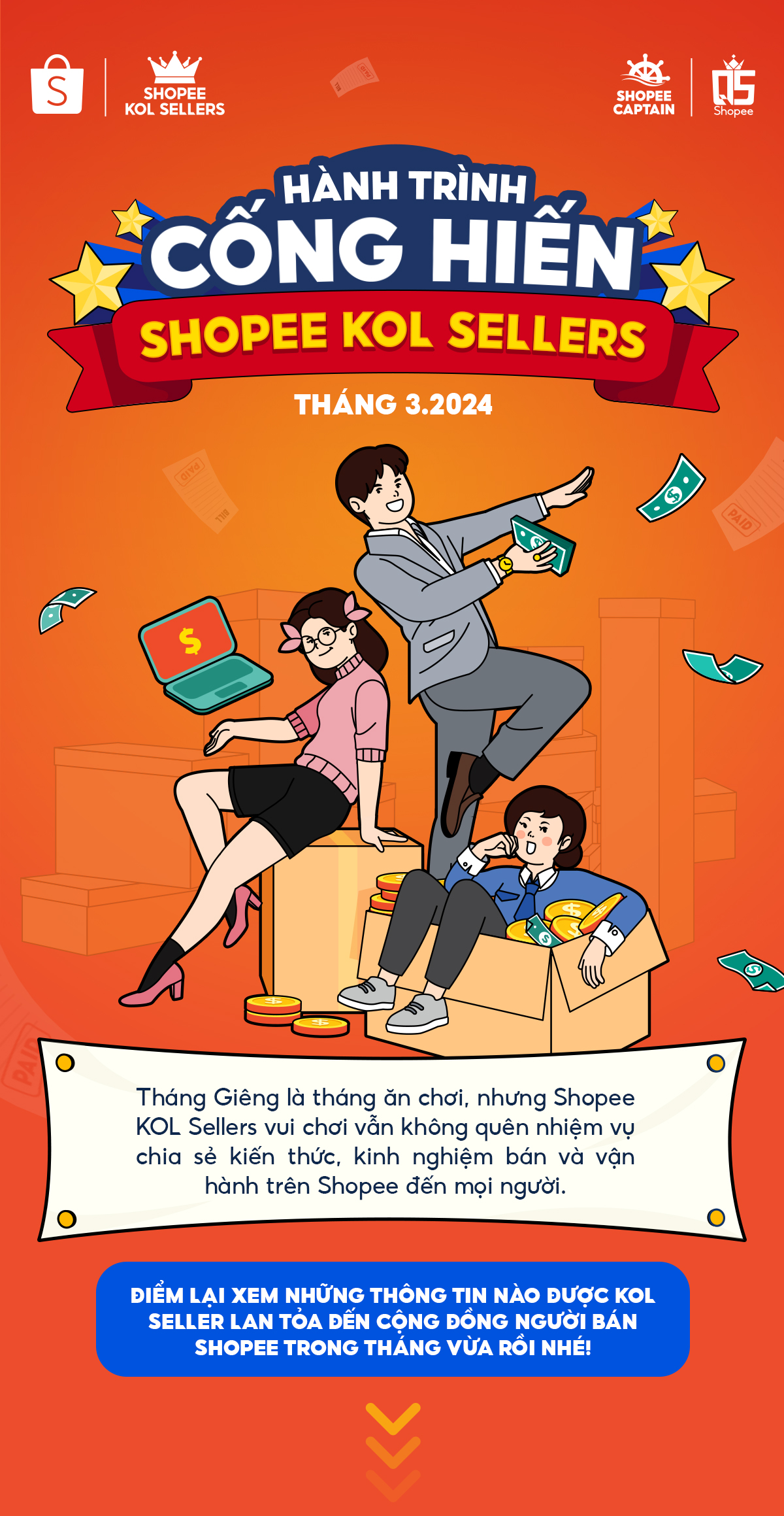 Hành trình cống hiến Shopee KOL Sellers tháng 03/2024 | Học viện Shopee - Shopee Uni Vietnam