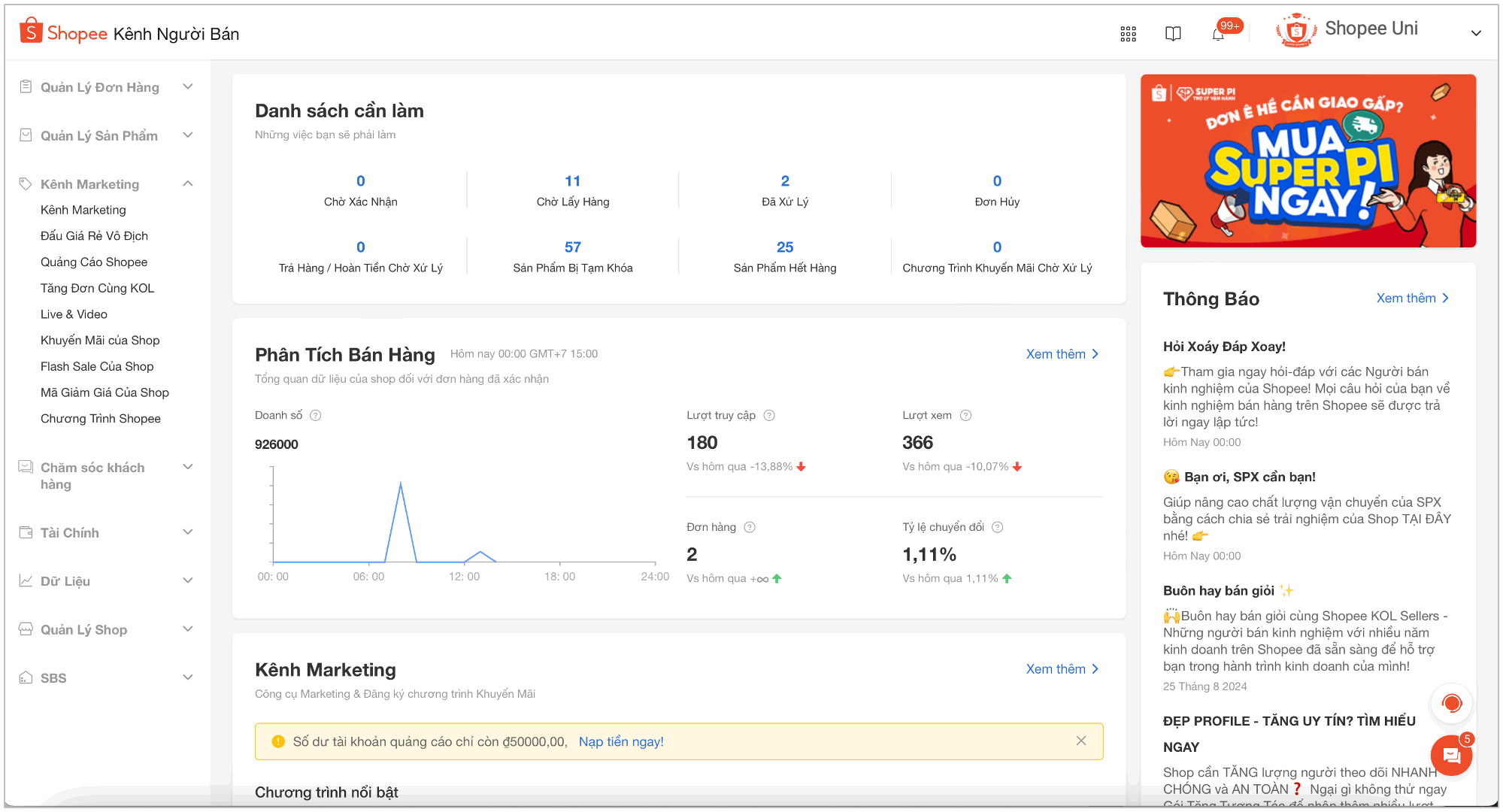 Theo dõi hiệu suất Shopee Live | Học viện Shopee [Shopee]