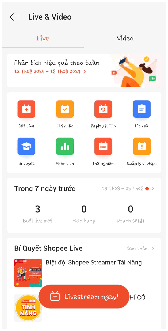 Theo dõi hiệu suất Shopee Live | Học viện Shopee [Shopee]