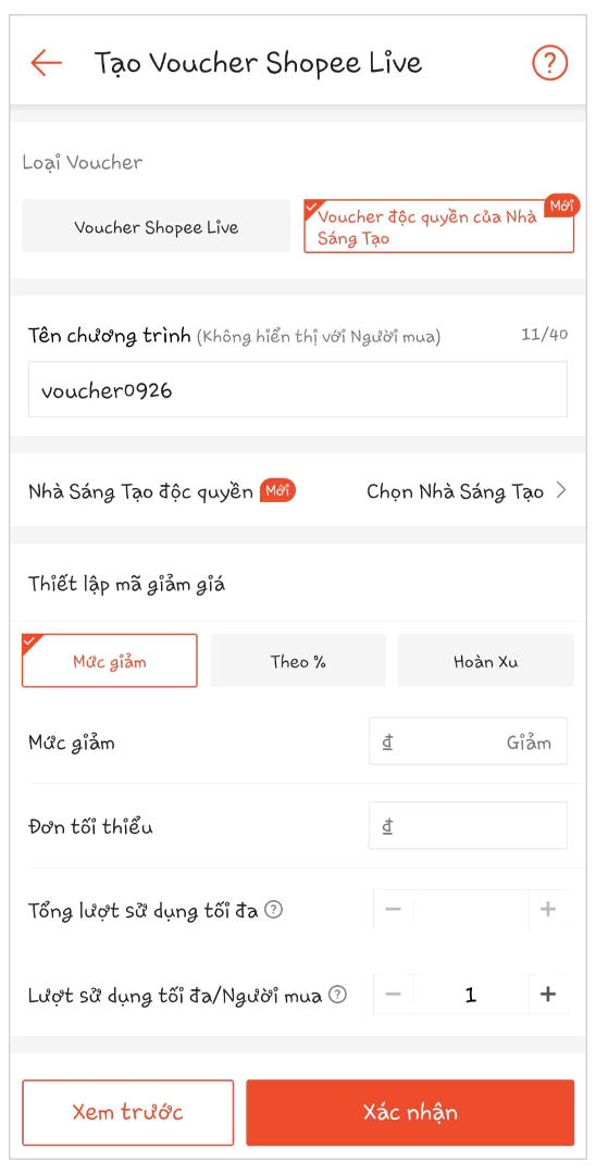 Hướng Dẫn Tạo Voucher Độc Quyền Cho Nhà Sáng Tạo Livestream Và Video ...