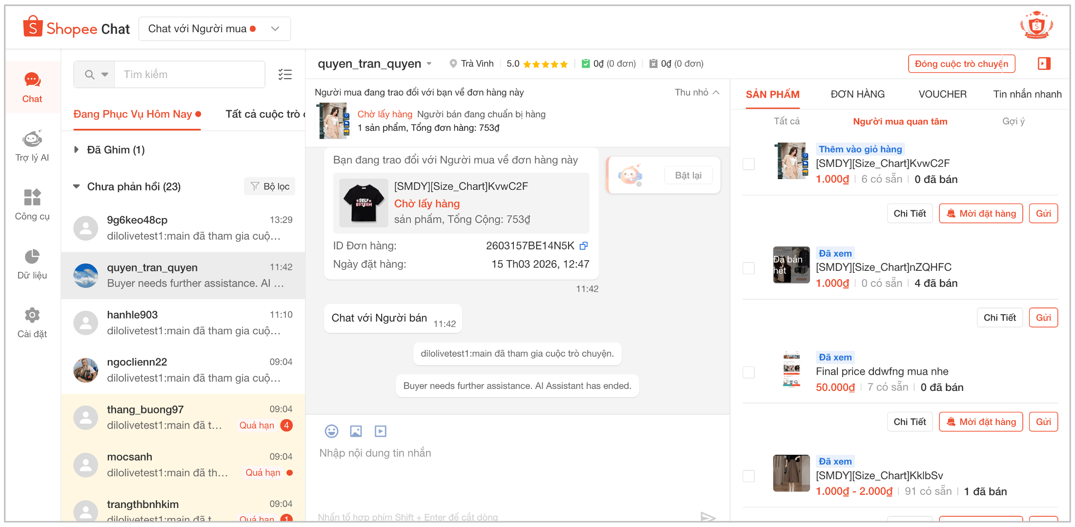SHOPEE CHAT: DANH SÁCH SẢN PHẨM NGƯỜI MUA QUAN TÂM VÀ TÍNH NĂNG MỜI ĐẶT ...
