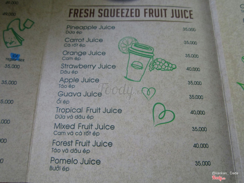 MENU Phúc LONG | Foody.vn