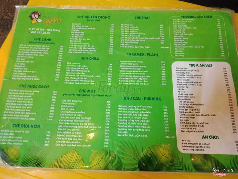 Menu che | Foody.vn